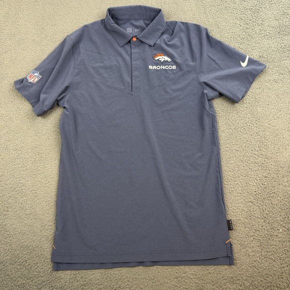 Nike | Shirts | Denver Broncos Polo Shirt Mens Small Blue Nike Dri Fit ...